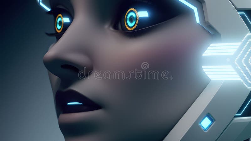 A Fantastic Creature, an Android Robot from the Future, Created with ...