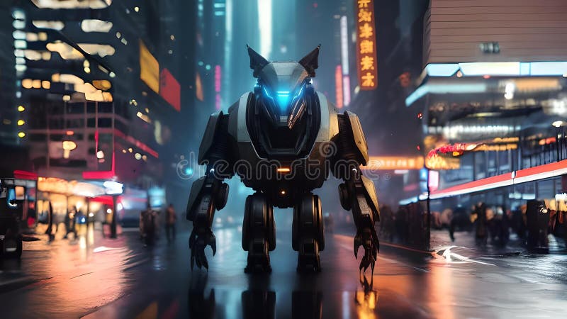 Fantastic Creatures with a High Level of Technology Stock Illustration ...