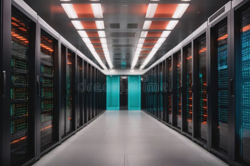 Outstanding Computer Lab Equipment in Futuristic Tech Industry Stock ...