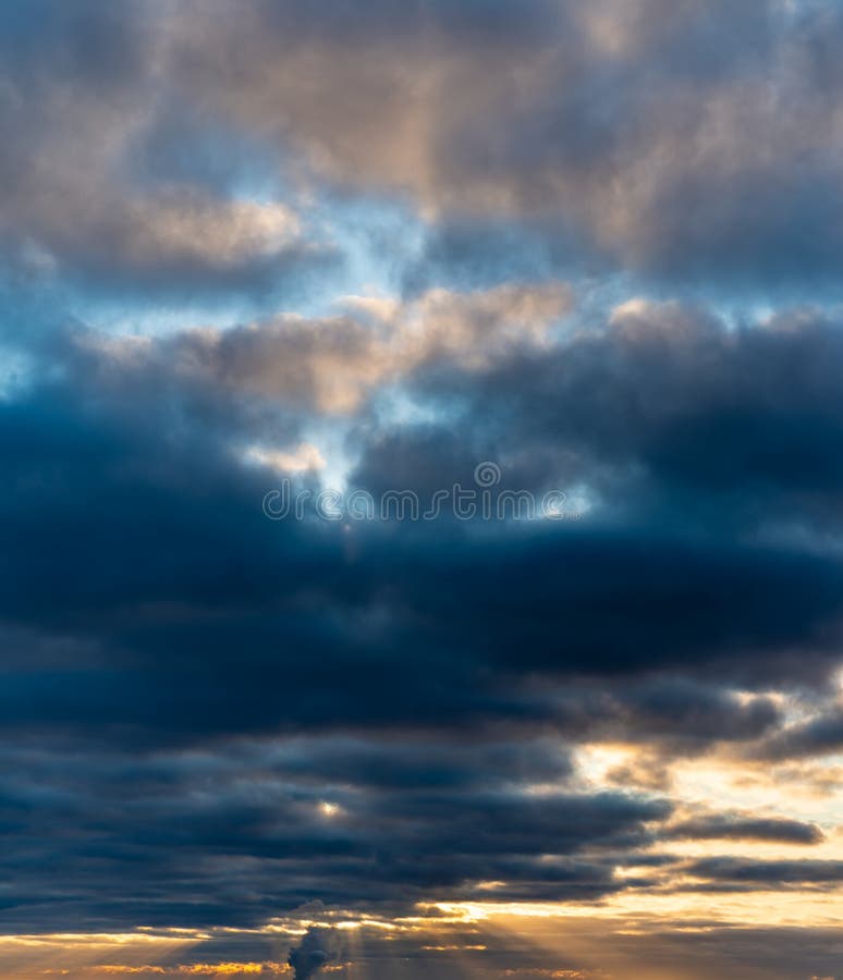 Fantastic Dark Thunderclouds at Sunrise Stock Photo - Image of bright ...