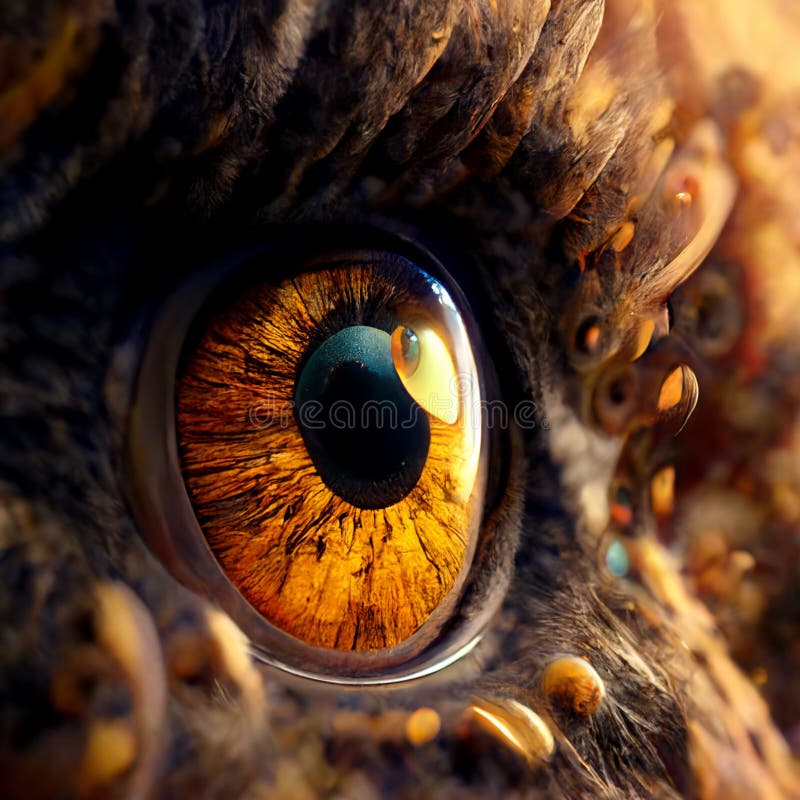 Fantastic Dragon Eye, Close Up View Stock Illustration - Illustration ...