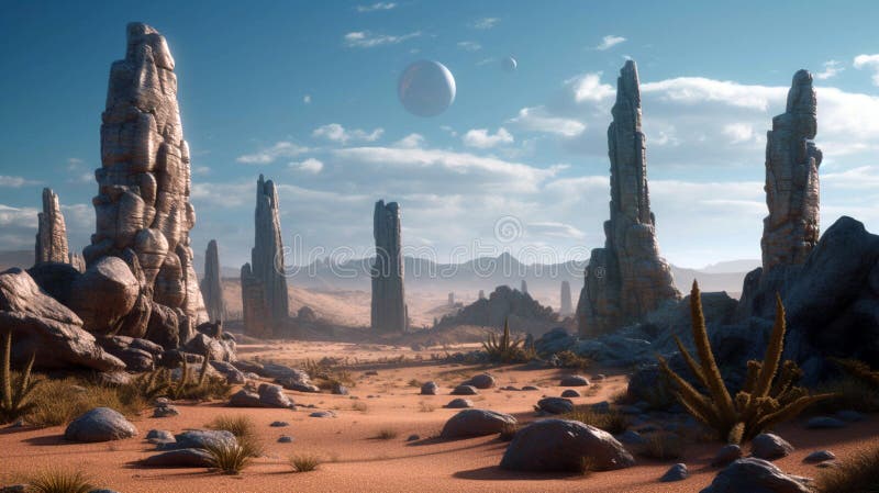 Fantastic and Exotic Allen Planet S Environment with Stone Pillars ...