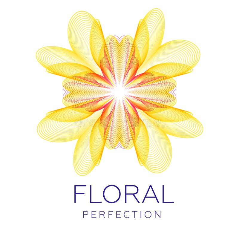 Fantastic Yellow Flower, Abstract Shape with Lots of Blending Lines ...