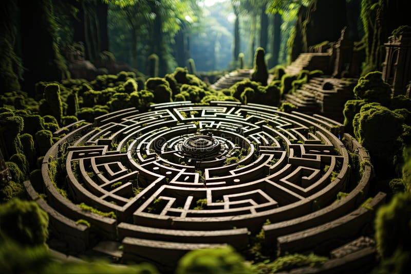 Fantastic Forest with a Huge Green Labyrinth Inside. Green Maze in ...