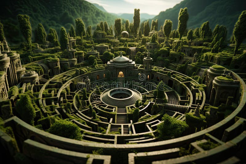 Fantastic Forest with a Huge Green Labyrinth Inside. Green Maze in ...