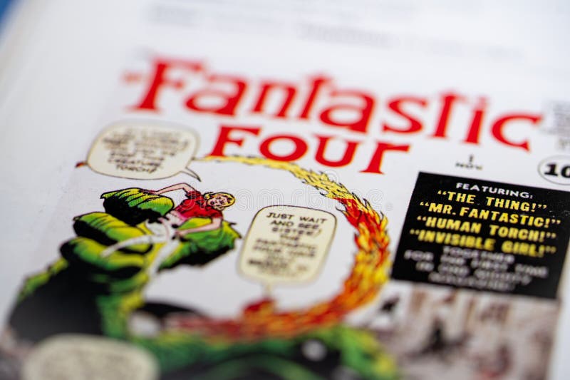The Fantastic Four from a Comic Book. Editorial Image - Image of visual ...