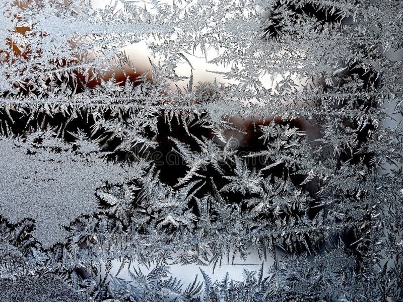 Texture of Frosty Patterns on the Winter Window Stock Image - Image of ...