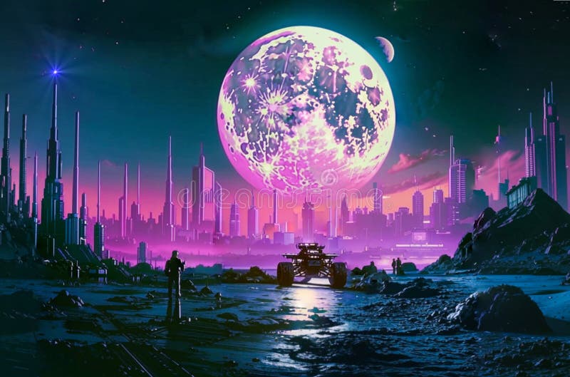 Planet of the Future. Global Urbanization in the Future. Stock Photo ...