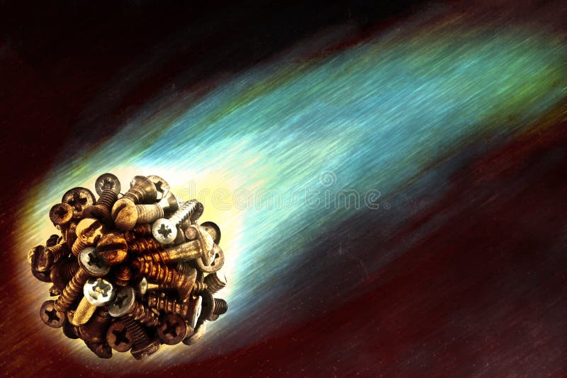 Fantastic Illustration of a Flying Meteorite Stock Illustration ...