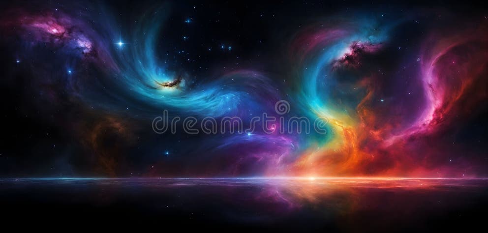 Spectacular Nebula with Reflective Cosmic Surface – Deep Space ...