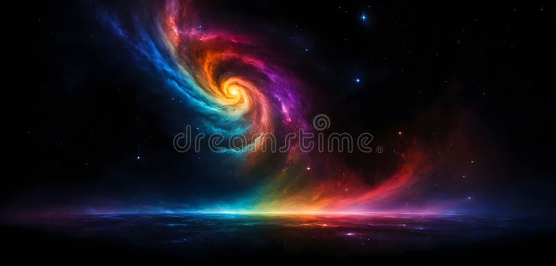 Fantastic Image of a Spiral Galaxy and a Surface Made of Space ...