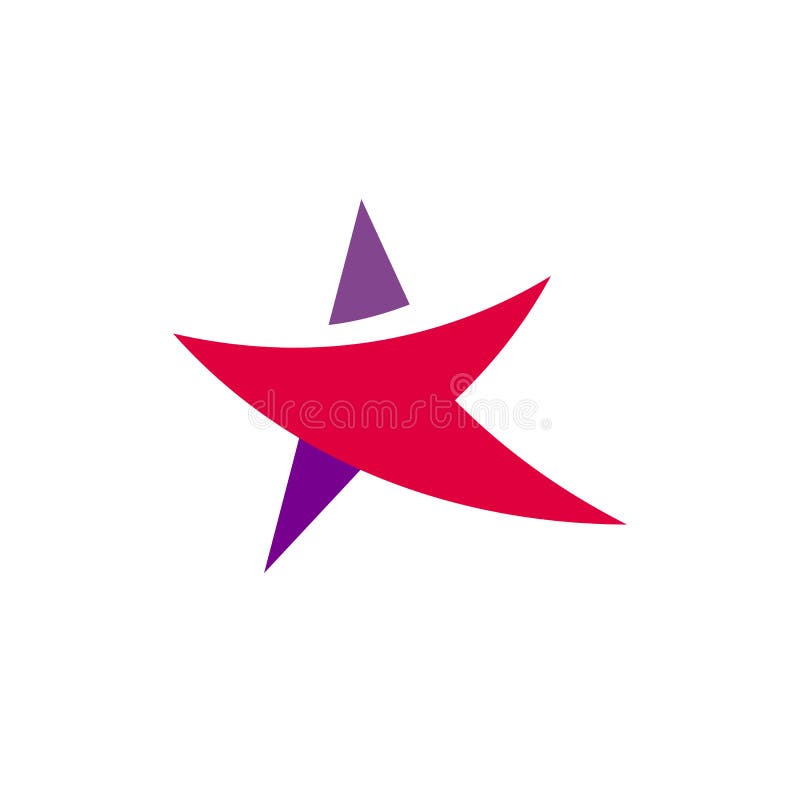 Fantastic Isolated Simple Flat Red and Violet Color Star Logo of ...