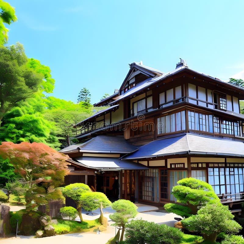 Fantastic Japanese Style Building Exterior with Natural Environment Ai ...