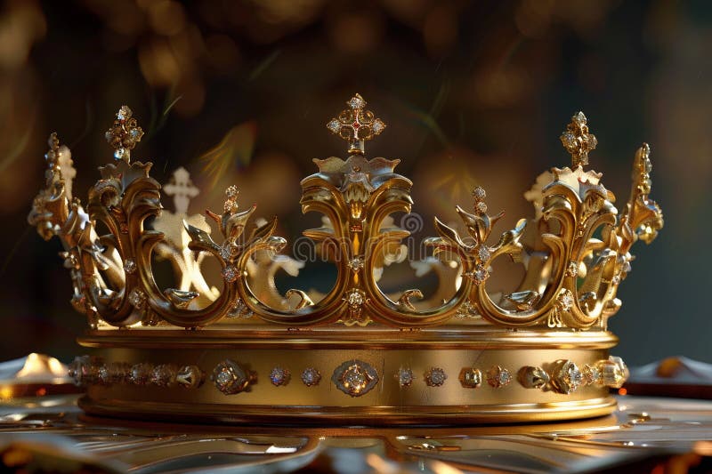 Fantastic King or Queen Crown from Vivid Gold Material for Coronation ...