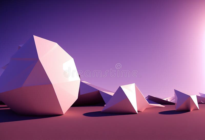 Fantastic Landscape with Abstract Figures. Surreal Architectural ...