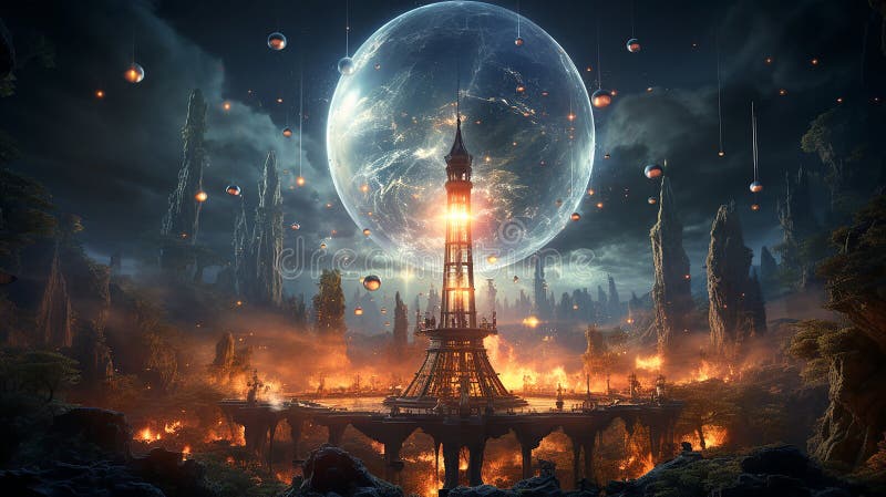 A Fantastic Landscape of a Non-existent Planet of a Super-civilization ...