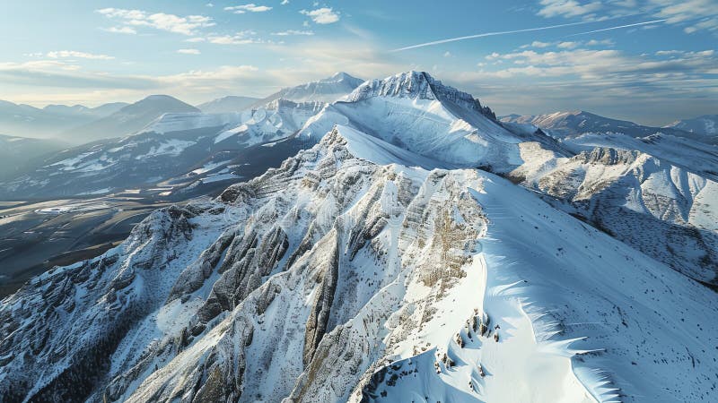 Fantastic Landscape Scene with Mountain, Aerial View of the Mountain ...