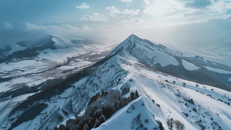 Fantastic Landscape Scene with Mountain, Aerial View of the Mountain ...