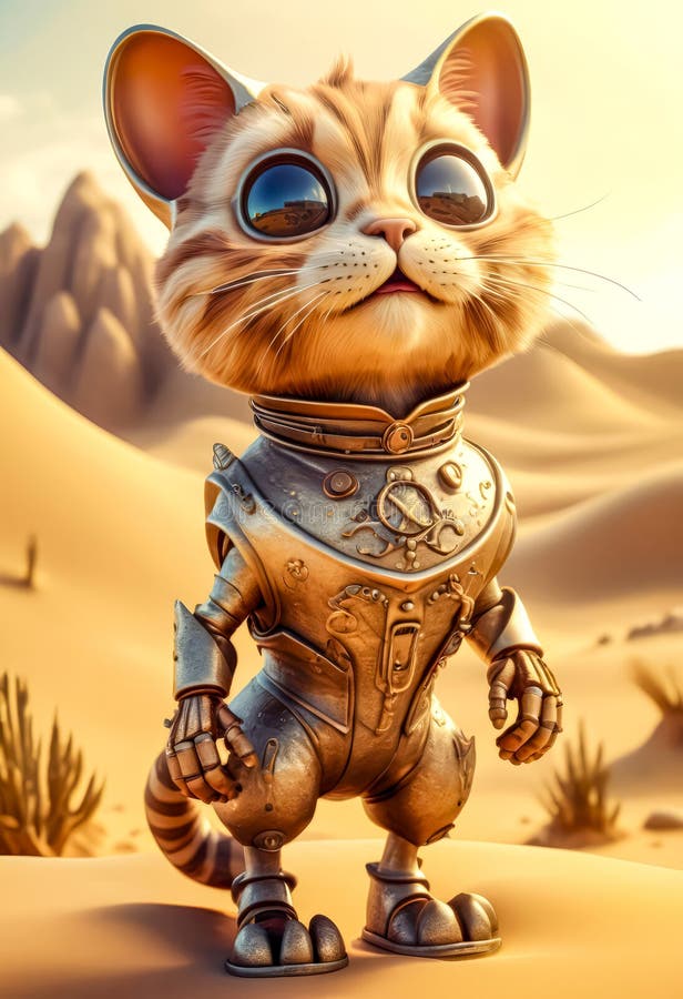 Fantastic Lonely Desert Sand Cat Stock Image - Image of furry, africa ...