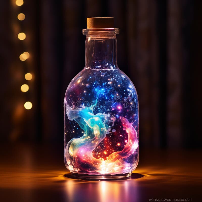 Fantastic Magic Bottle Generative Ai Stock Illustration - Illustration ...