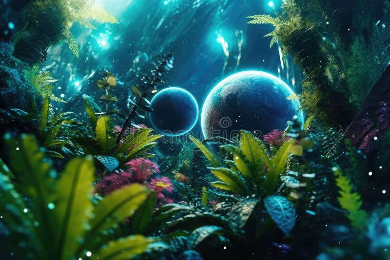 A Magical Outer Space-themed Childrens Room with Planet Murals3 Stock ...