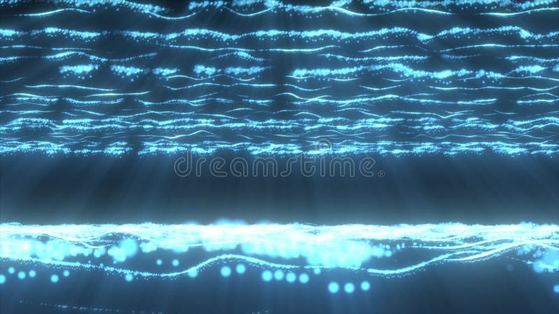 Fantastic Magical Flow of Futuristic Wavy Blue Particle Art Waves ...
