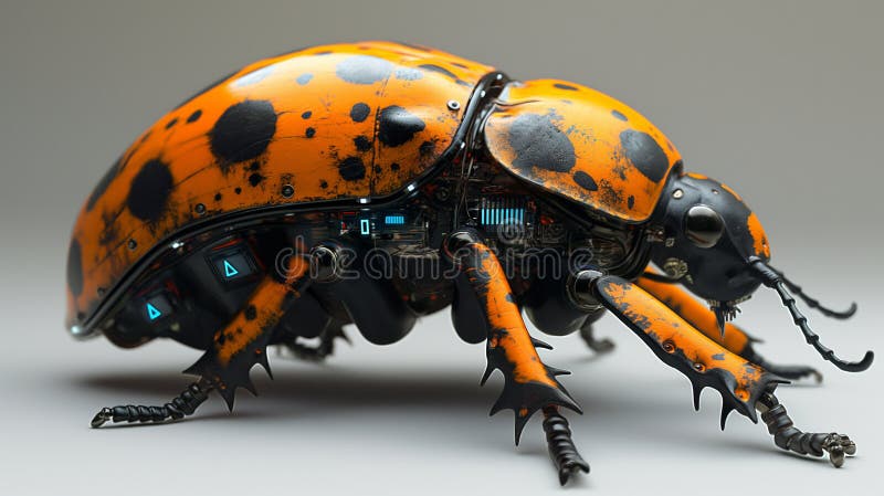 A Fantastic Mechanical Bug in the Wild. Stock Illustration ...