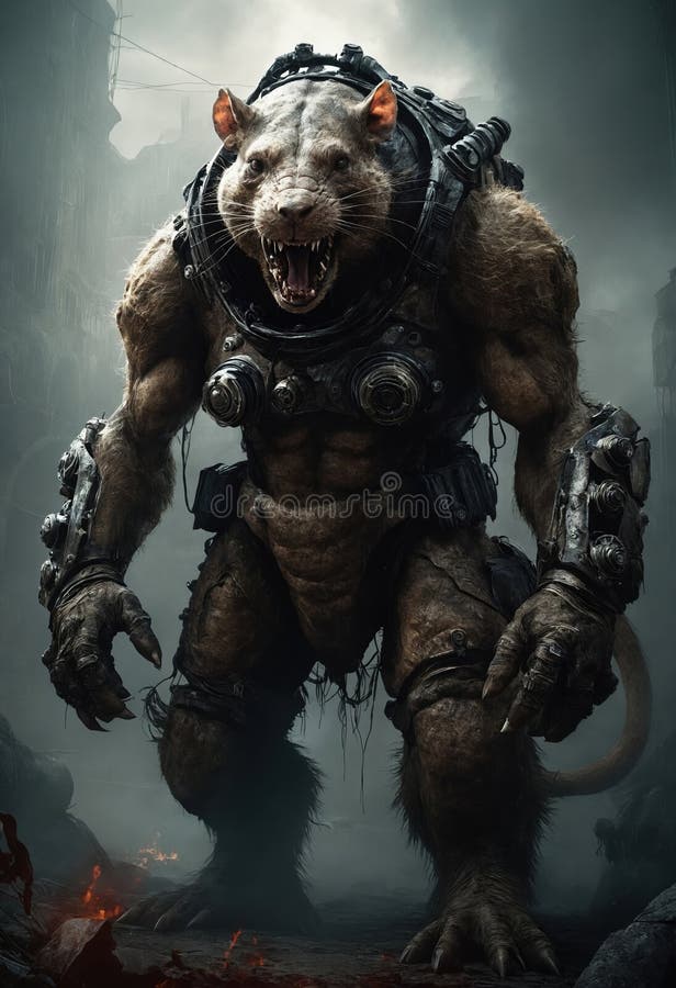 Fantastic Monster with the Head of a Rat Stock Illustration ...