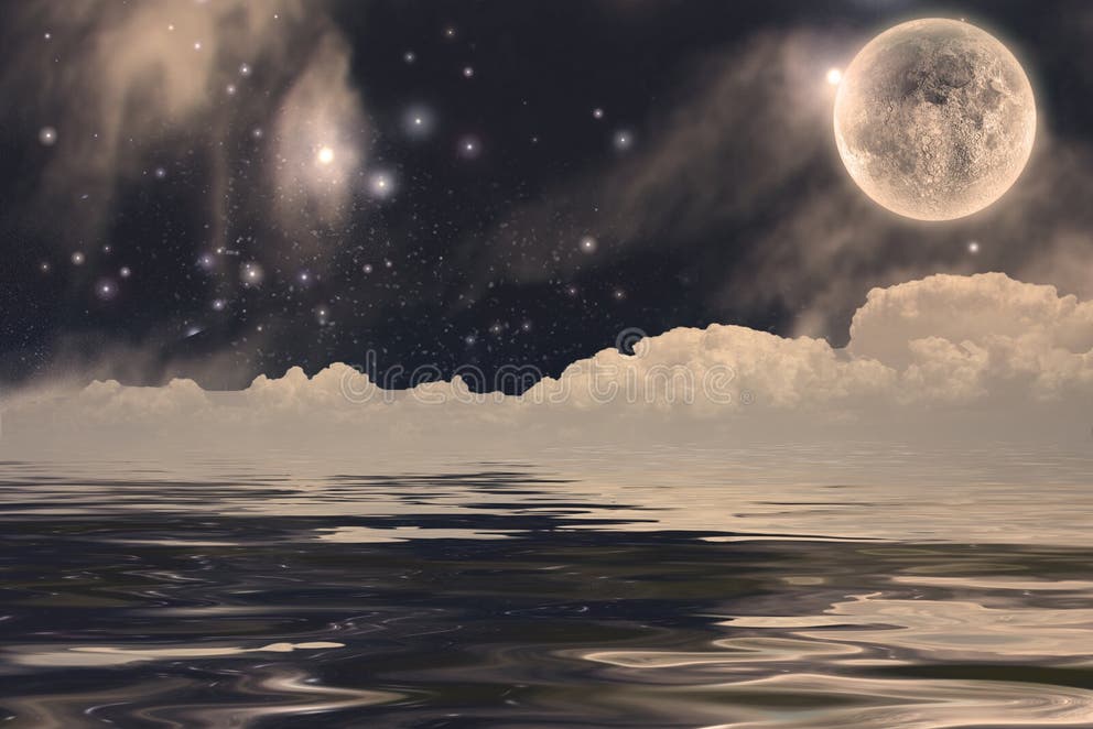 Fantastic Moon stock illustration. Illustration of evening - 61947946