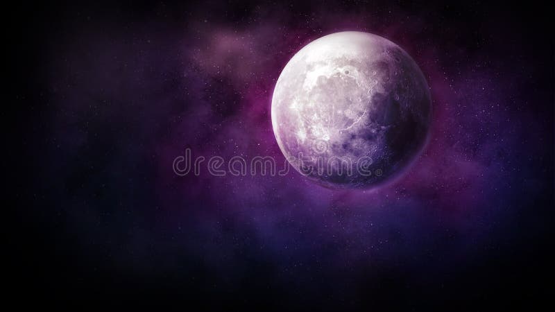 Fantastic Moon in the Starry Night Sky. Stock Illustration ...