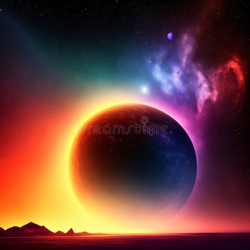 Fantastic Multicolored Outer Space with Stars, Constellations, Galaxies ...