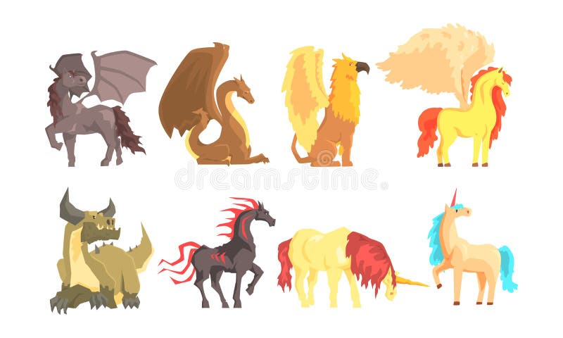 Mythical Creatures List A Z Vector Collection Various Magical Mythical