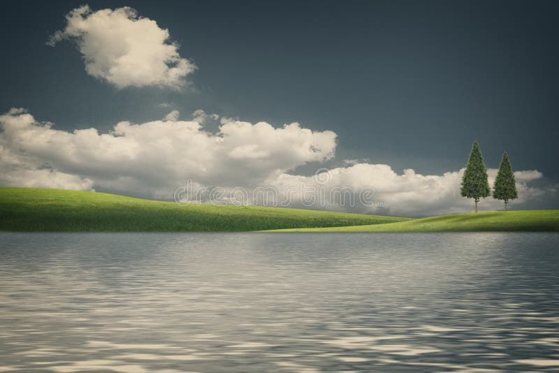 Fantastic Natural Landscape with Beauty Hills Stock Image - Image of ...