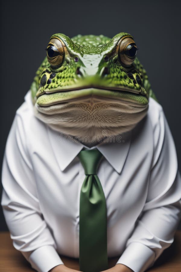 Fantastic Office Worker Toad, in a White Shirt. Generative AI Stock ...