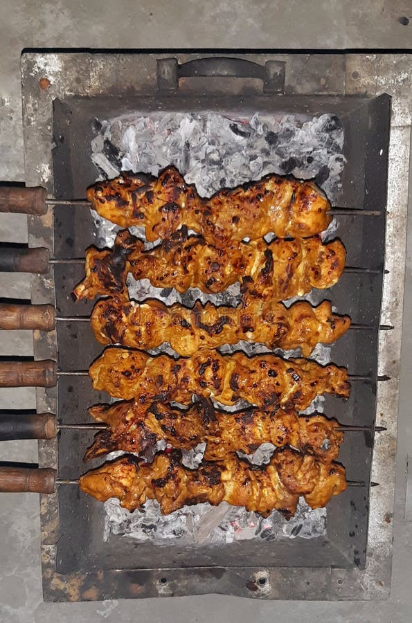 A Fantastic Portrait View of BBQ on the Rooftop. Stock Image - Image of ...