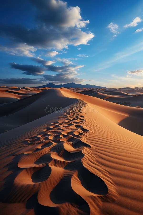 Fantastic Sand Dunes in the Namibian Desert Stock Illustration ...