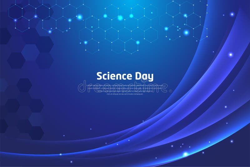 Fantastic Science Day Design Background with Technology and Geometric ...