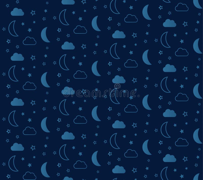Fantastic Seamless Pattern with Stars and Moons. Stock Illustration ...