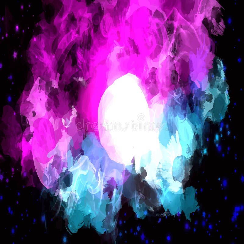 Fantastic Sky with Moon Vector Background Stock Illustration ...