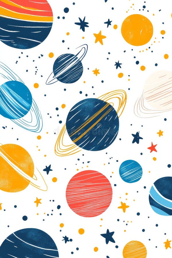 Fantastic Small Pattern of Colorful Planets, Fantastic and Cute ...