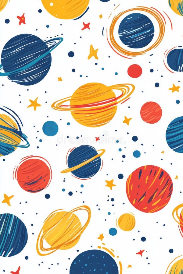 Fantastic Small Pattern of Colorful Planets, Fantastic and Cute ...