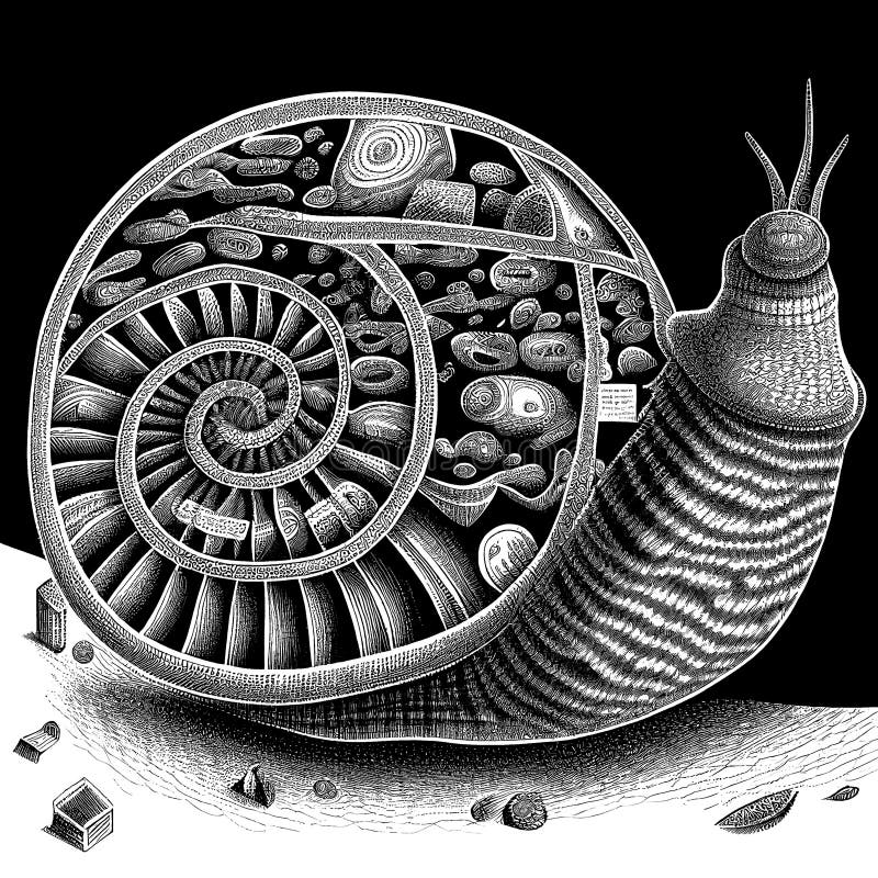 Fantastic snail stock illustration. Illustration of creature - 269694244
