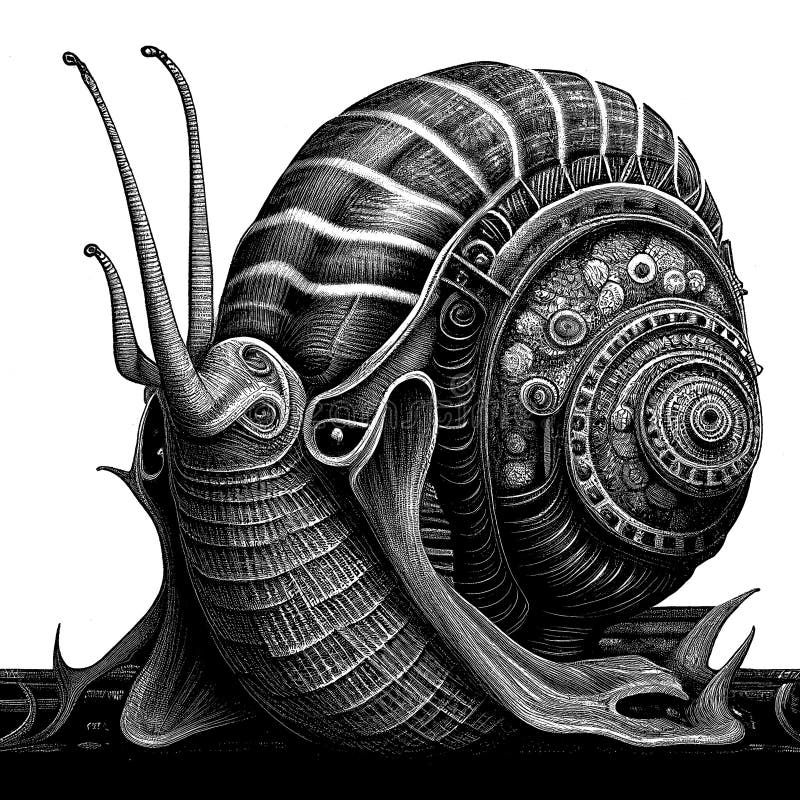 Fantastic snail stock illustration. Illustration of character - 269694257