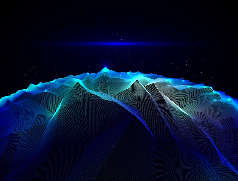 Fantastic Space Planet Terrain Vector Illustration, Cosmos Science ...