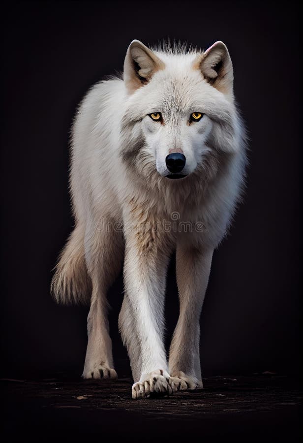 Fantastic Specimen of the Fierce White Wolf. Generative AI. Stock ...