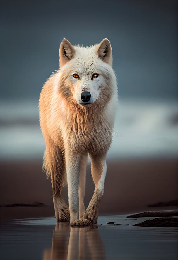 Fantastic Specimen of the Fierce White Wolf. Generative AI. Stock ...