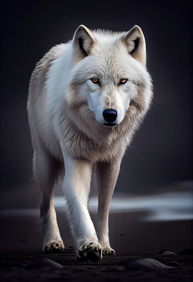 Fantastic Specimen of the Fierce White Wolf. Generative AI. Stock ...