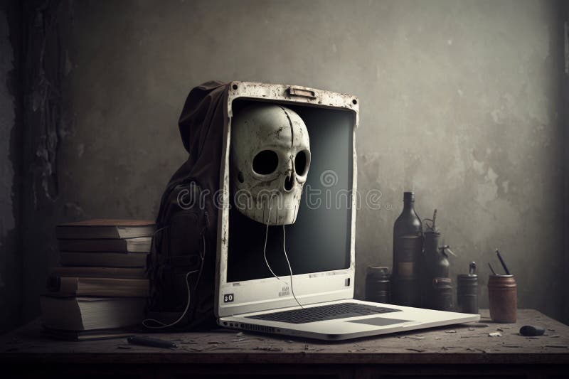 Fantastic Strange Future. Dangerous Computer and Network Access Stock ...