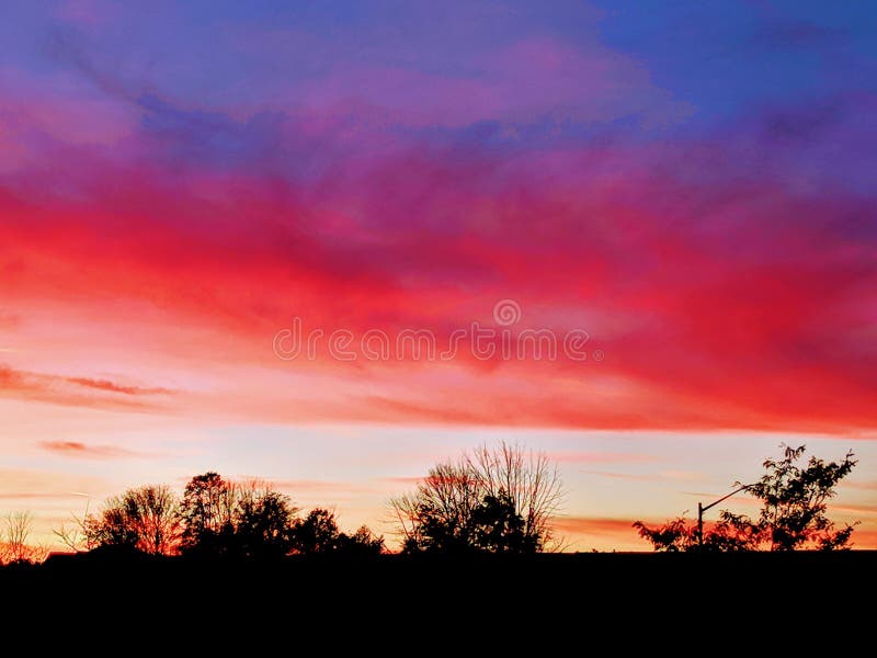 Fantastic Strawberry Sunset Stock Photo - Image of evening, sunset ...