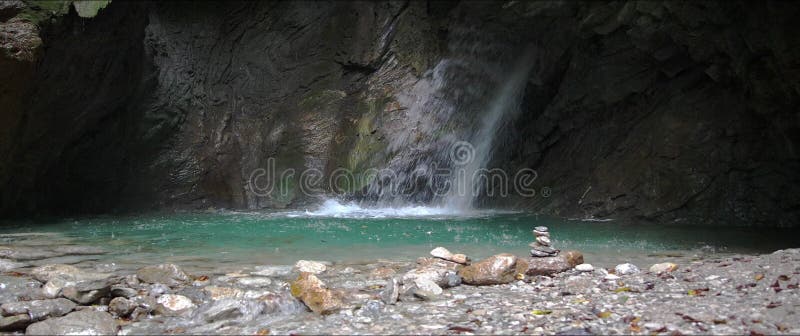 Fantastic Summer Landscape on the Gorg Abiss Waterfall - Anamorphic ...